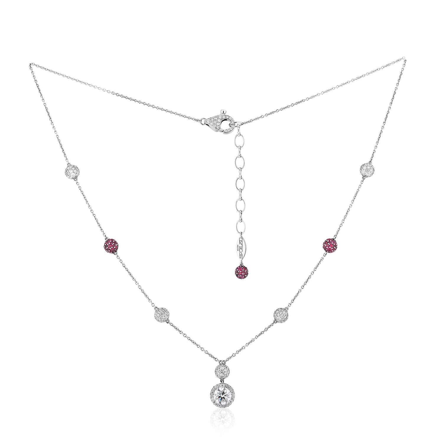 Spoiled Staples Round Celestial Pendant with Natural Diamonds and Rubi ...