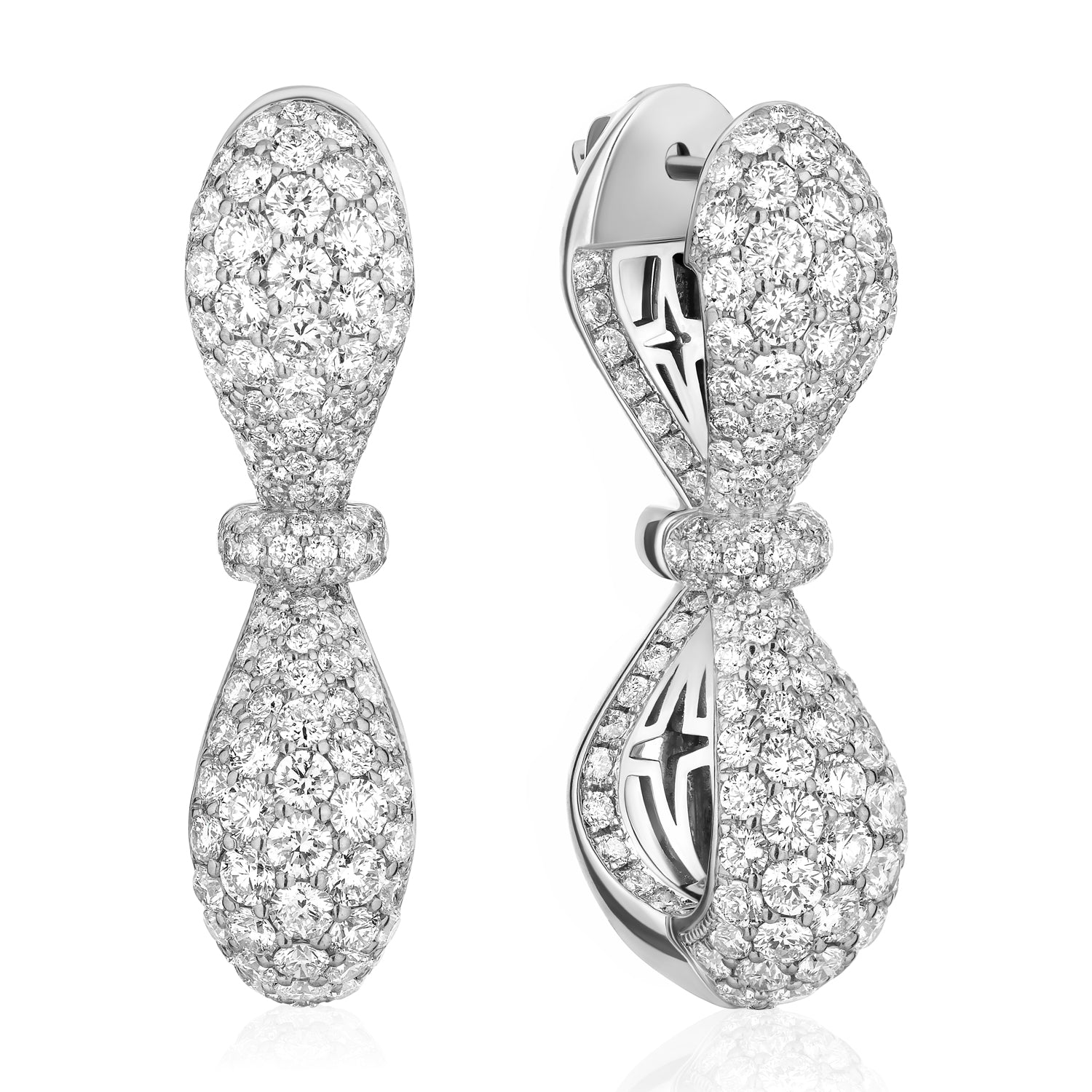 Together Forever Jumbo Infinity Earring Full Set in White Gold & Natur ...